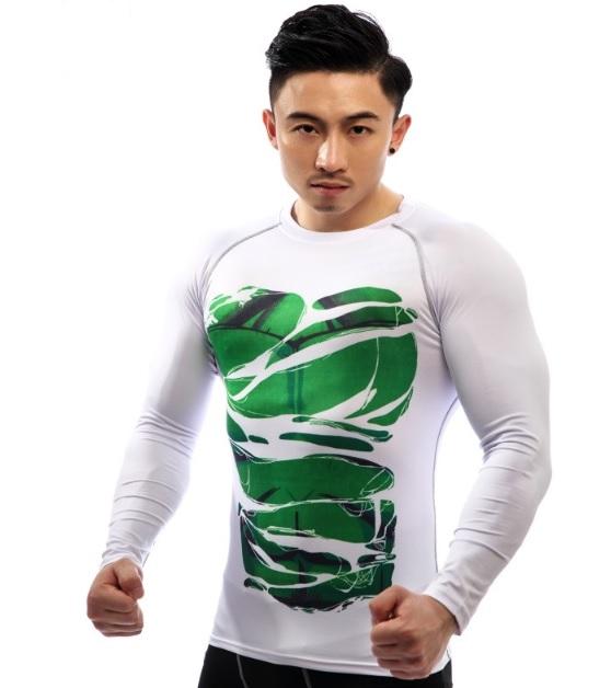 Incredible Hulk "Hero Revealed Comic" Long Sleeve Compression Rash Guard