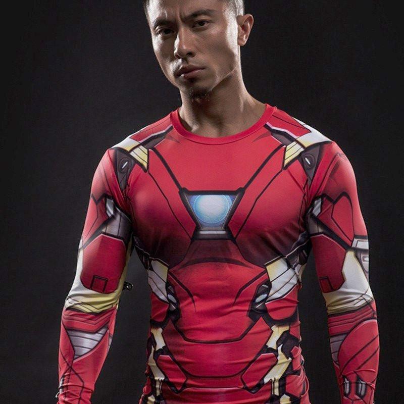 Iron Man 3 "Mark XXXIII" Long Sleeve Compression Rash Guard