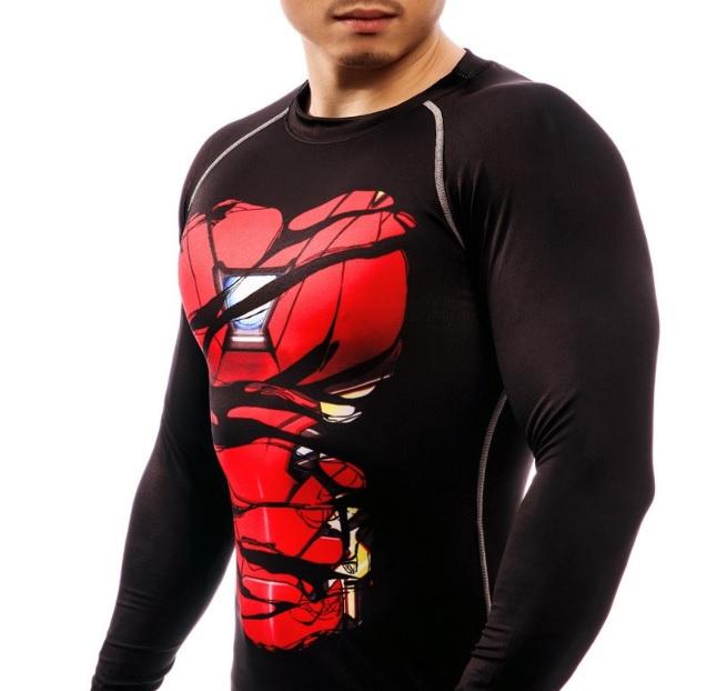 Iron Man "Mark XXXIII Hero Revealed" Black Long Sleeve Compression