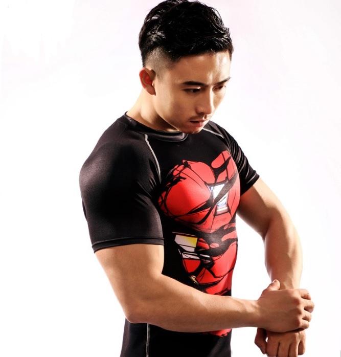 Iron Man "Mark XXXIII Hero Revealed" Black Short Sleeve Compression Shirt