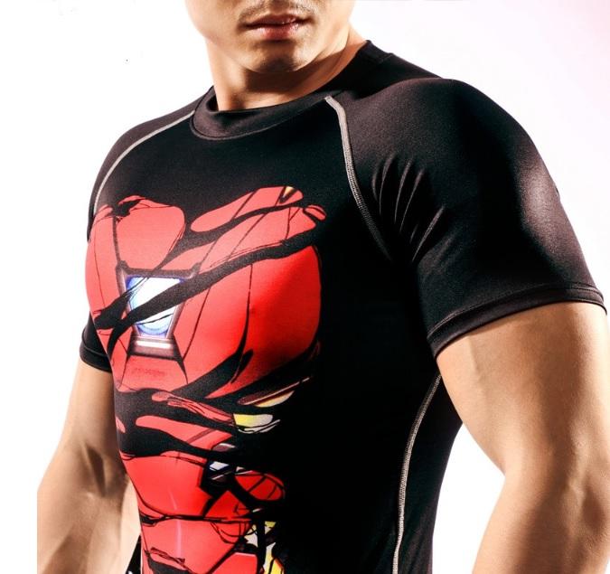 Iron Man "Mark XXXIII Hero Revealed" Black Short Sleeve Compression Shirt