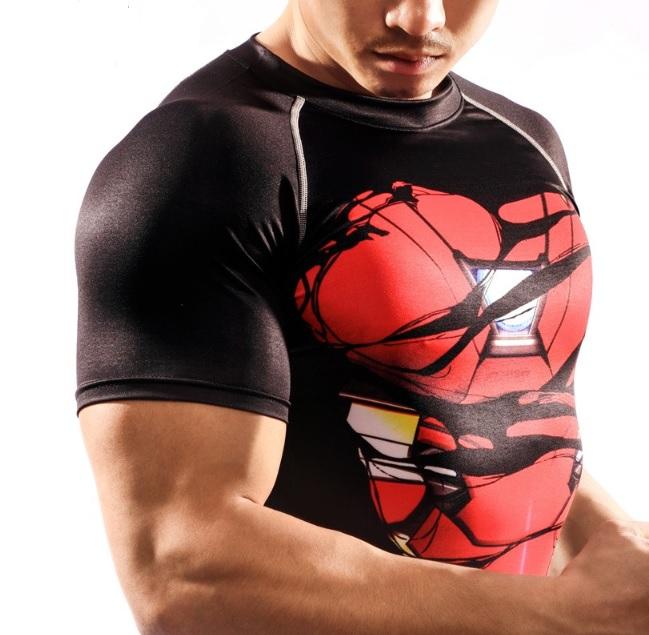 Iron Man "Mark XXXIII Hero Revealed" Black Short Sleeve Compression Shirt