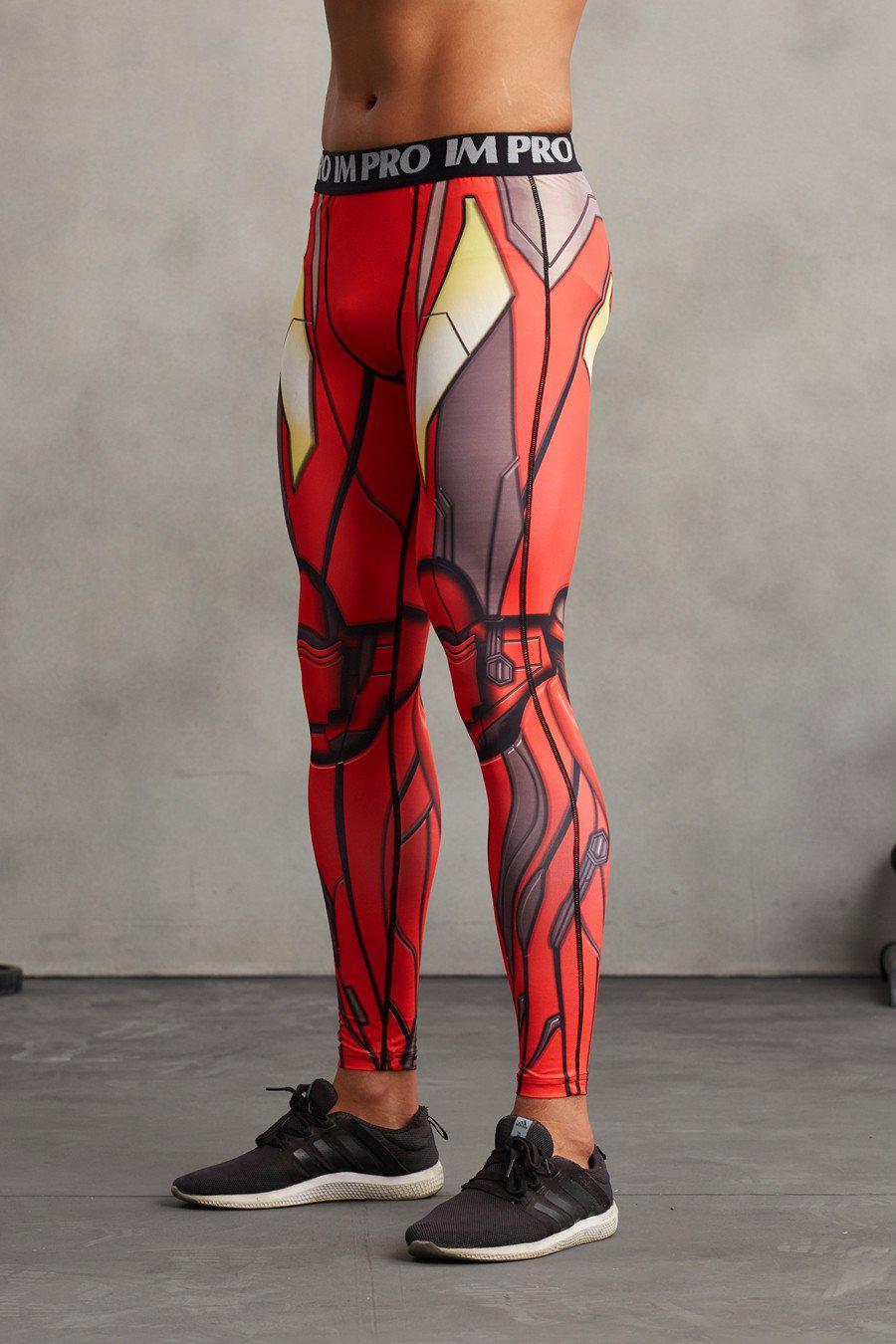Iron Man Compression Leggings Grappling Spats