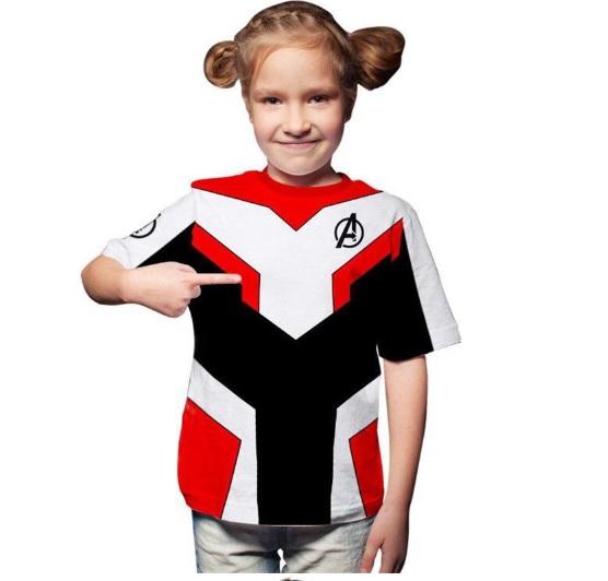 Kid's Avengers "End Game" Orange Short Sleeve Compression Rash Guard