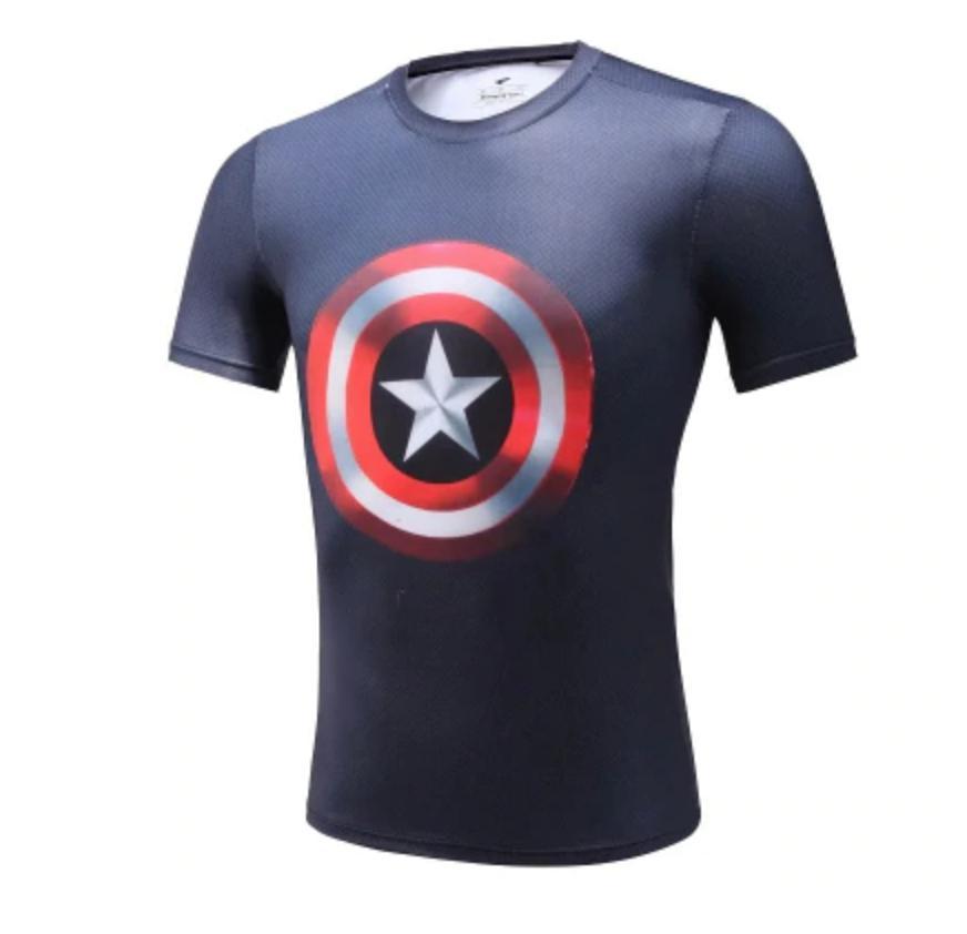 Kid's Captain America Shield Compression Rash Guard