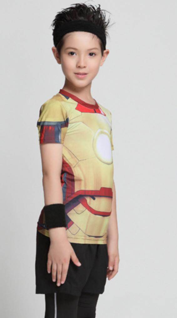 Kid's Iron Man "Mark XLII" Compression Rash Guard | Rashguardstore.com