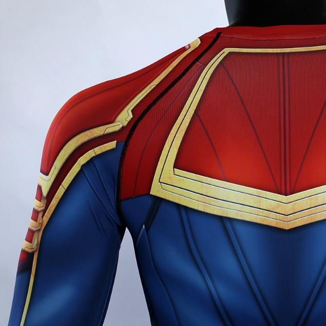 Men's Captain Marvel Carol Danvers Compression Long Sleeve Rashguard