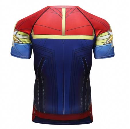 Men's Captain Marvel Premium Compression Short Sleeve Rashguard