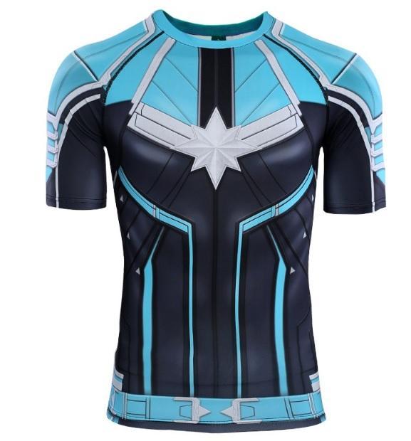 Men's Captain Marvel Carol Danvers 'Star Force' Green Kree Rashguard