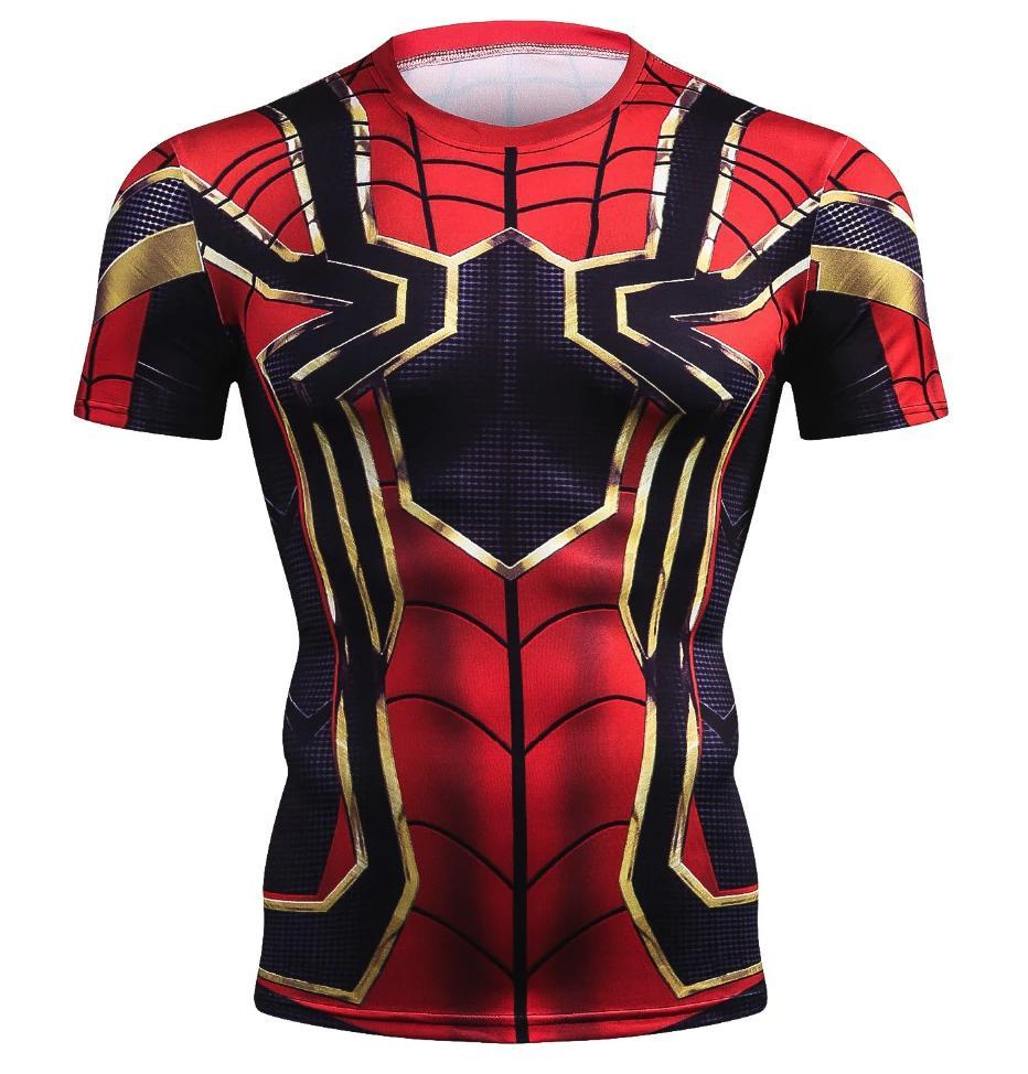 Spider Man "Iron Spider Man" Compression Short Sleeve Rashguard