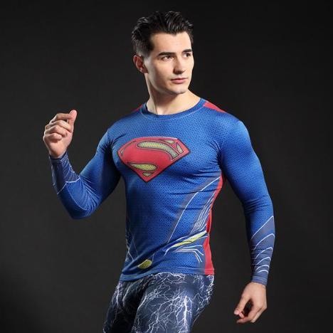 Superman "A Nation Divided" Long Sleeve Compression Rashguard