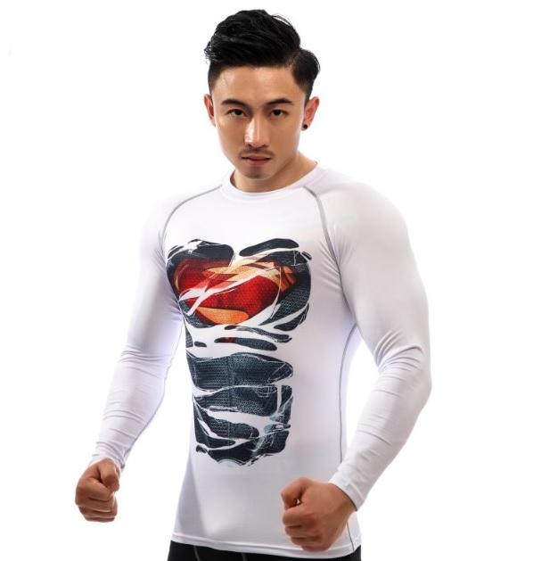 Superman "Dark Hero Revealed" Compression Long Sleeve Rashguard