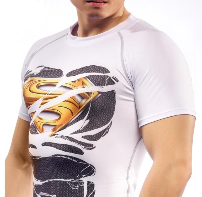 Superman "Gold S Hero Revealed" Compression Short Sleeve Rashguard