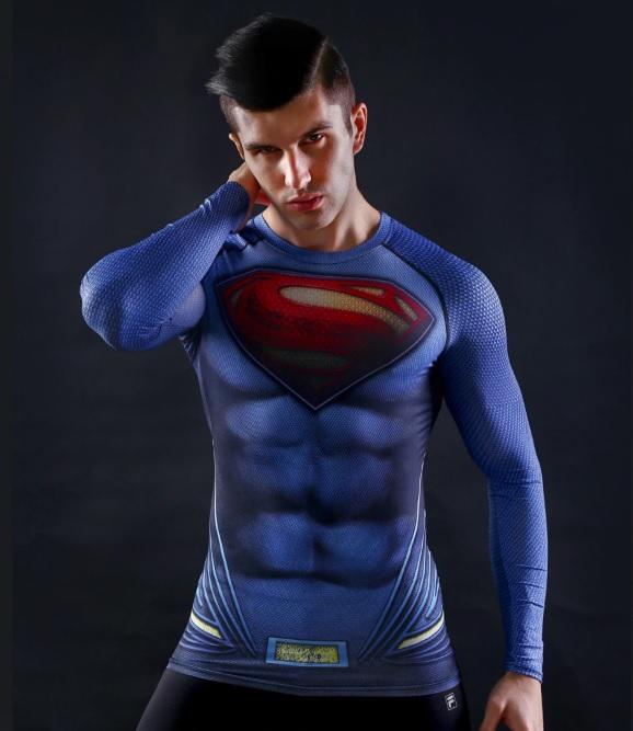 Superman "Man Of Steel" Compression Long Sleeve Rashguard