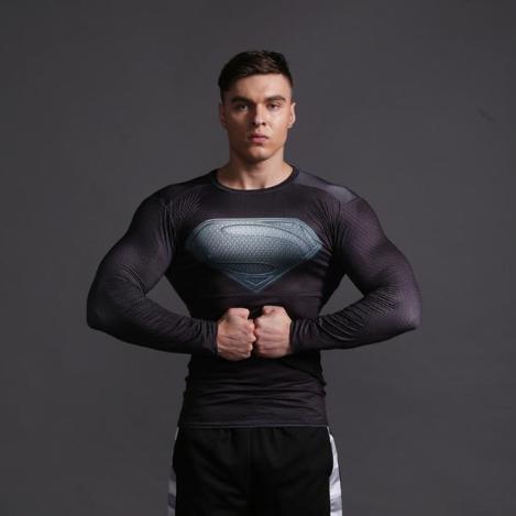 Superman "World Of New Krypton" Long Sleeve Compression Rashguard