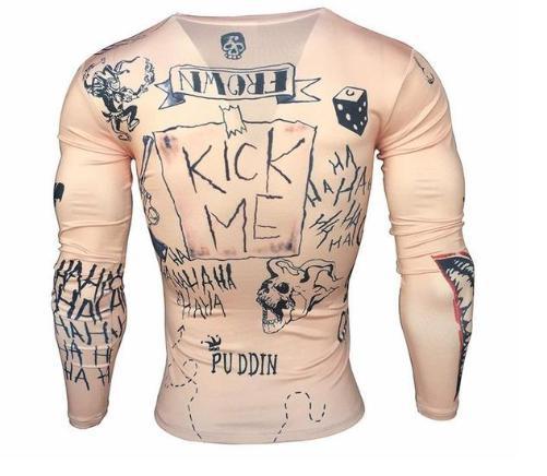 Tan Joker Tattoo Suicide Squad Dri-Fit Long Sleeve Rashguard ...